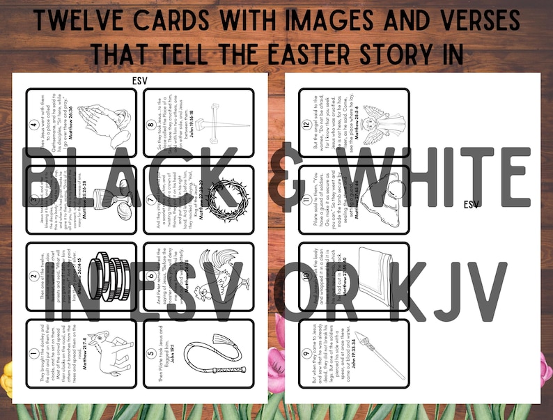 Easter Story Cards for Kids, Sunday School Easter Bible Lesson, Church ...