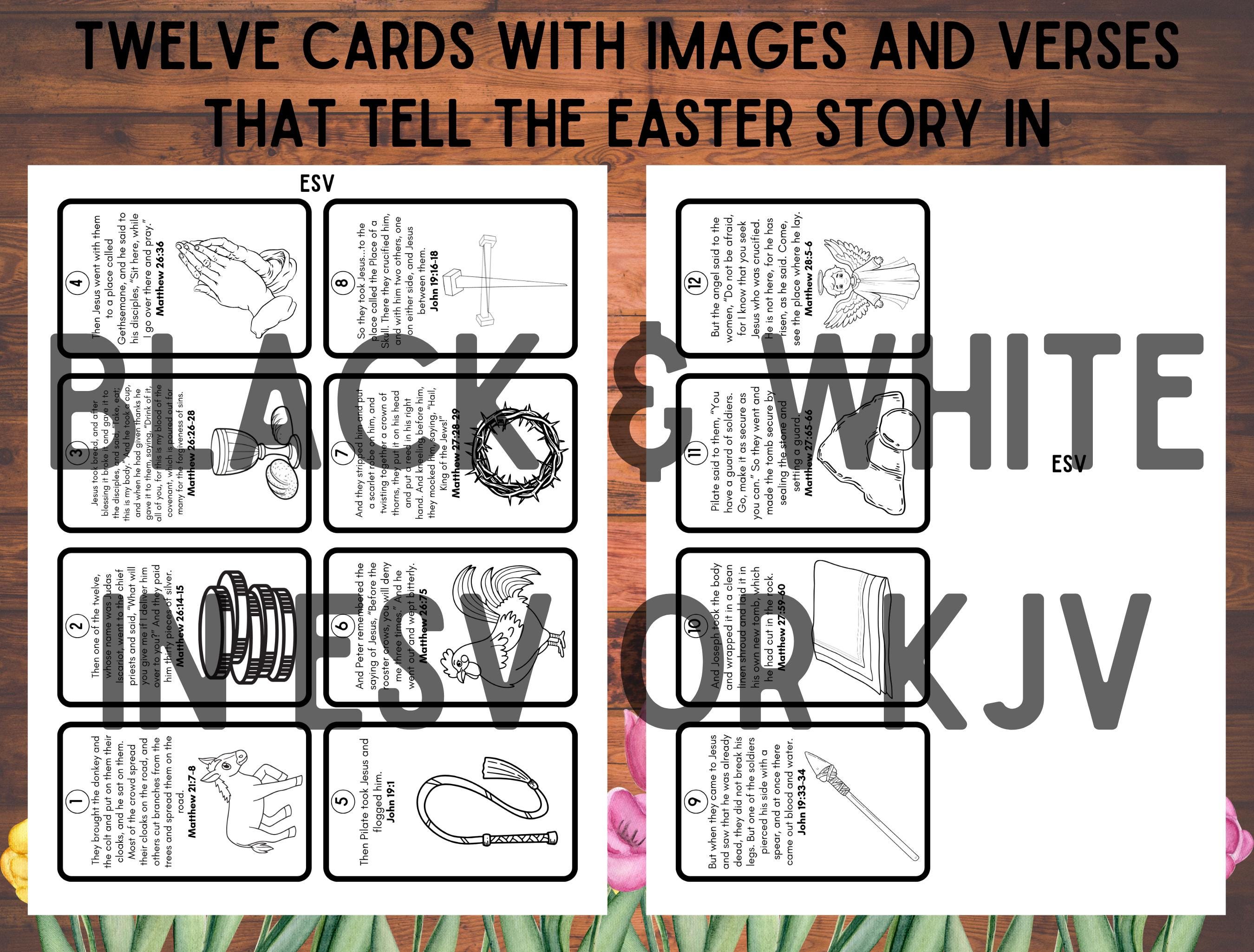 Easter Story Cards for Kids, Sunday School Easter Bible Lesson, Church ...