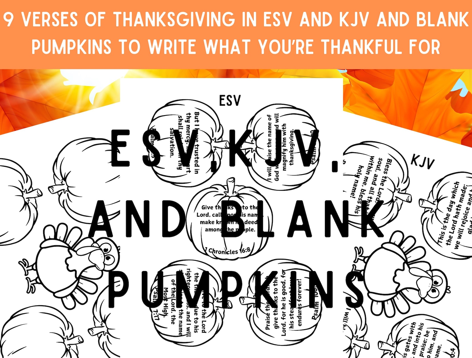 Thanksgiving Bible Craft BUNDLE, Fall Sunday School Activity, Christian ...