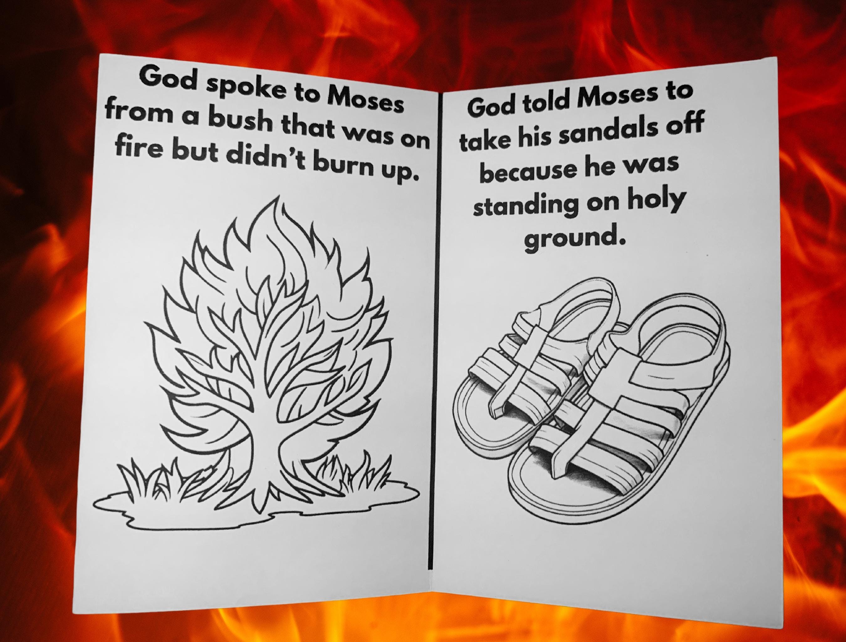 Moses and the Burning Bush Mini Book Bible Craft, Sunday School Lesson ...