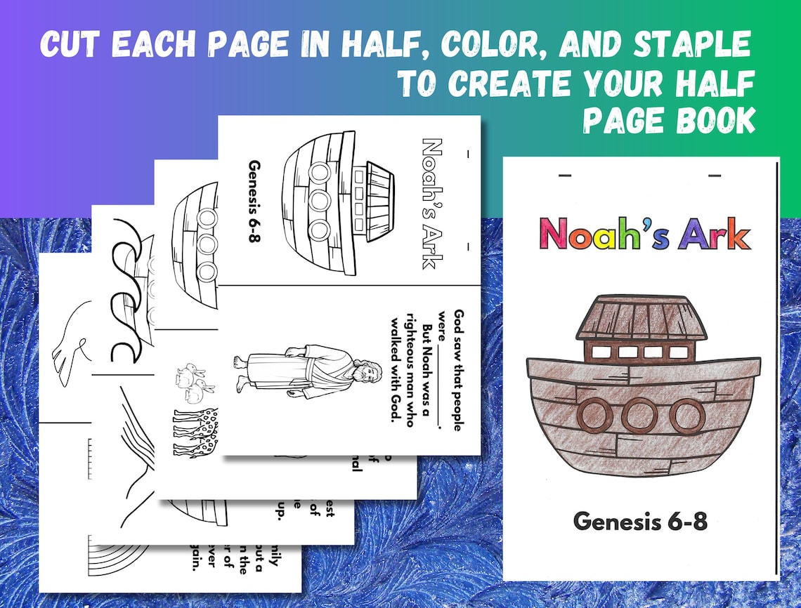 Noah's Ark Printable, Sunday School Lesson, Kids Bible Study Craft ...