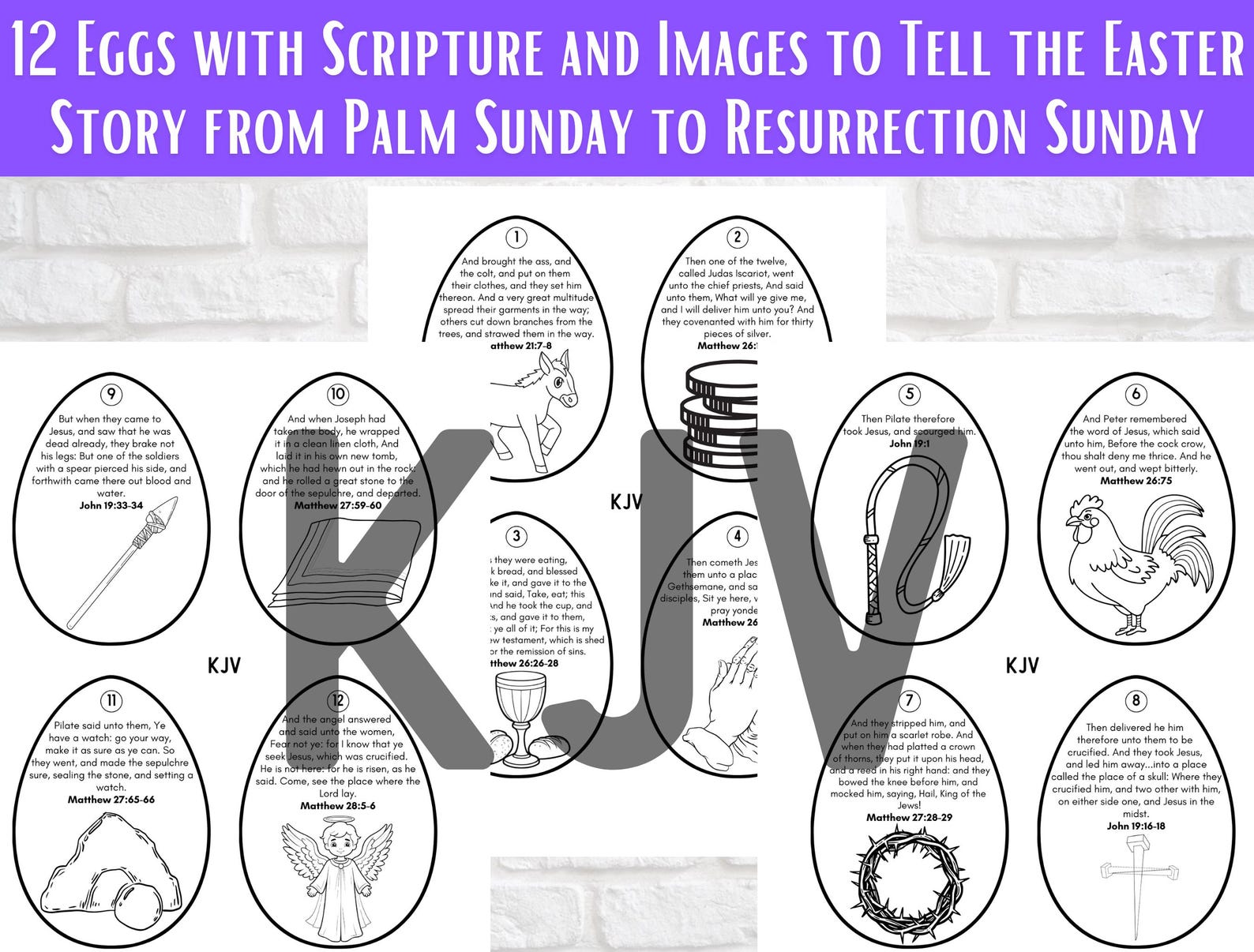 Resurrection Eggs Craft, Sunday School Easter Story Craft, Printable ...