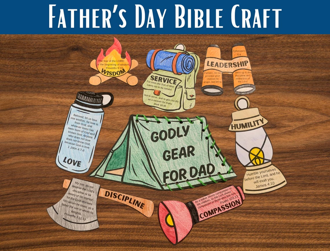 Father's Day Bible Craft, Sunday School Father's Day Printable Coloring ...