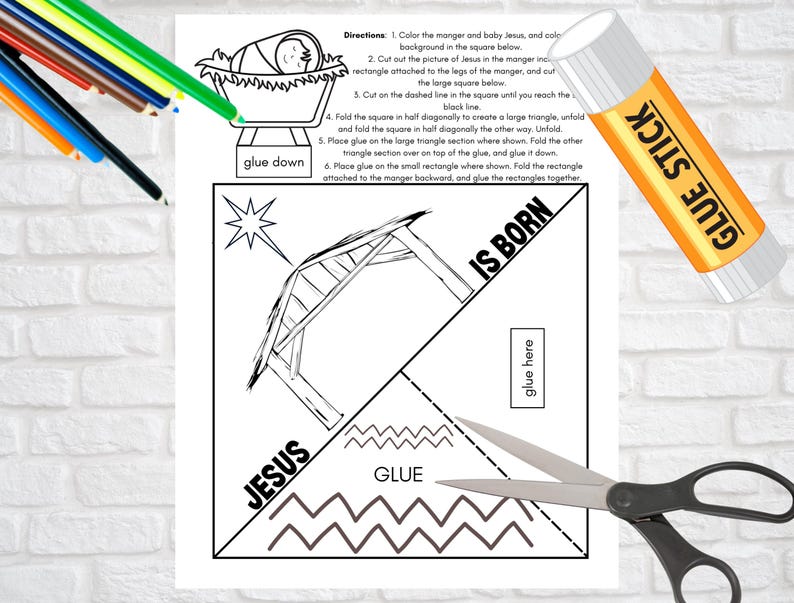 Nativity Scene Craft 3D Decoration, Printable Birth of Jesus Christmas ...