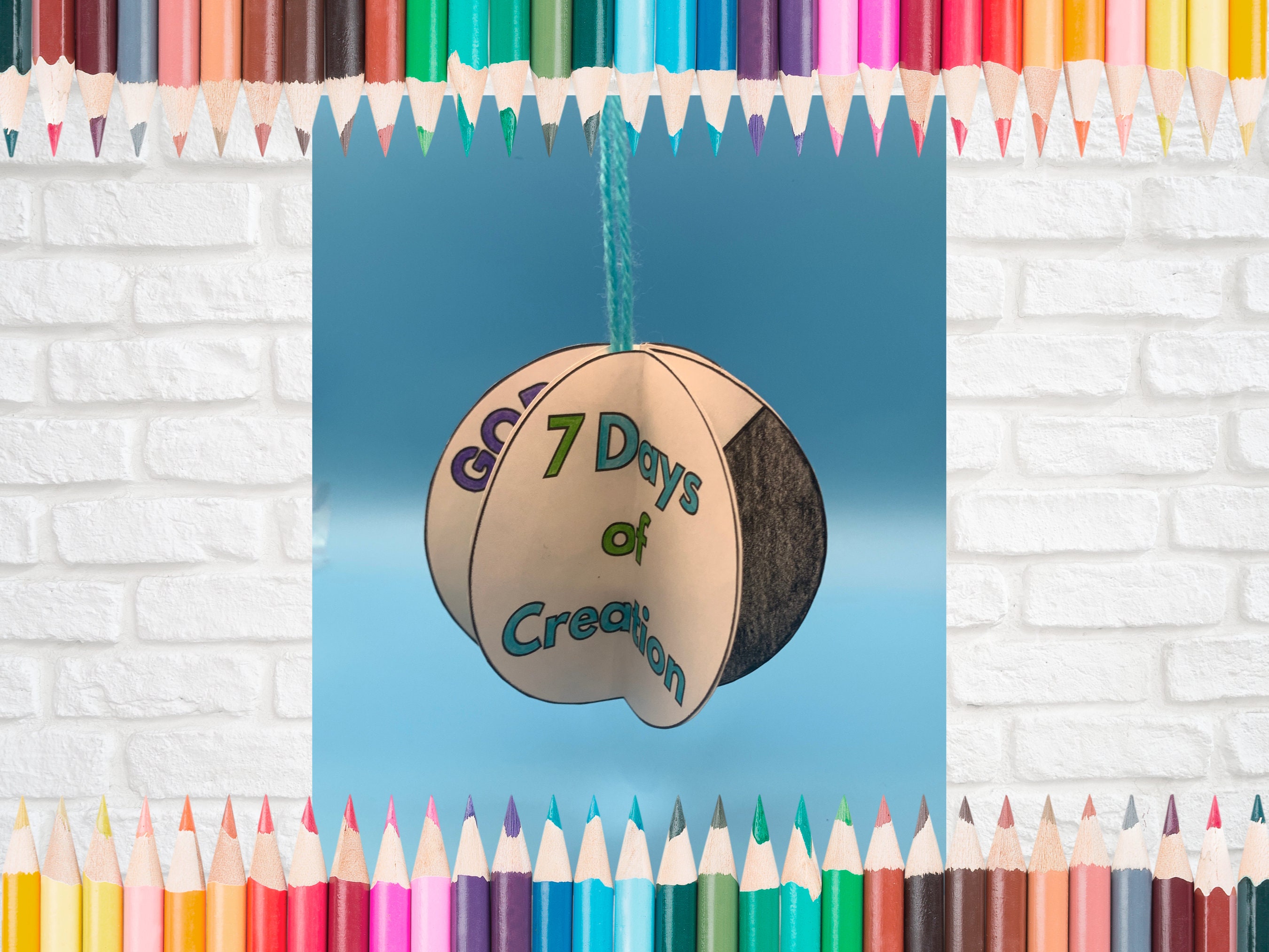 Creation Kids Bible Coloring 3D Craft, 7 Days of Creation Craft, in the ...
