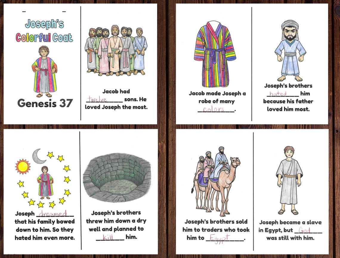 Joseph's Coat of Many Colors Craft, Sunday School Lesson Activity, Kids ...