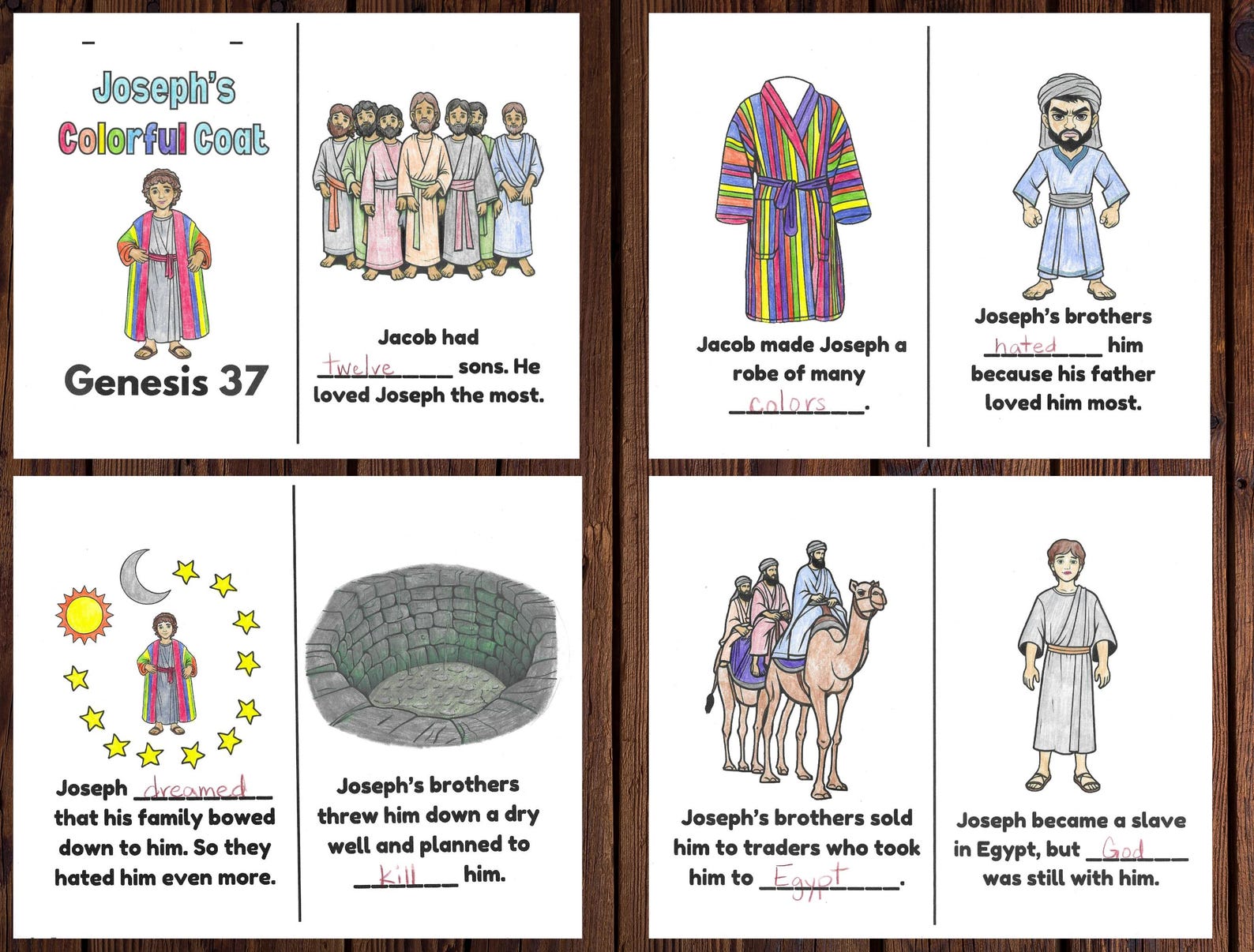Joseph and the Coat of Many Colors, Printable Sunday School Activity ...