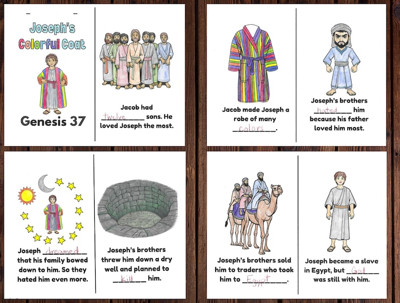 Joseph and the Coat of Many Colors, Printable Sunday School Activity ...