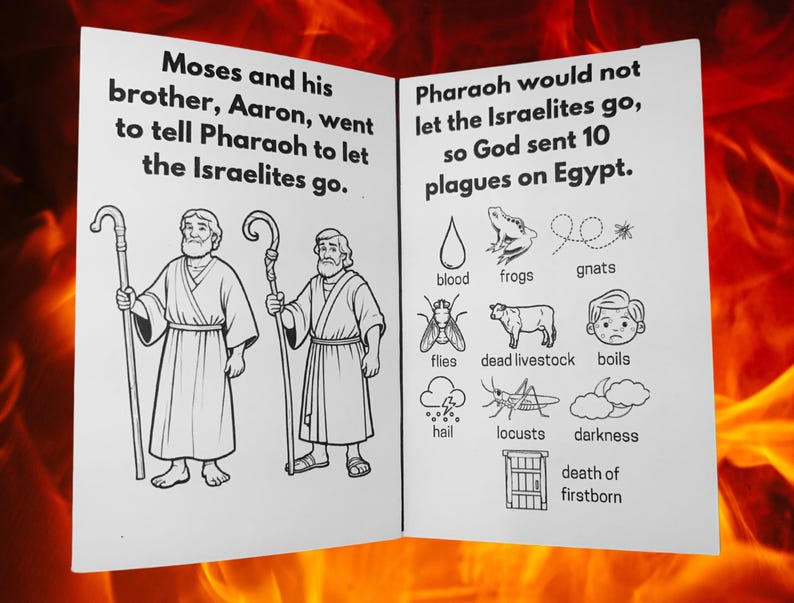 Moses and the Burning Bush Mini Book Bible Craft, Sunday School Lesson ...