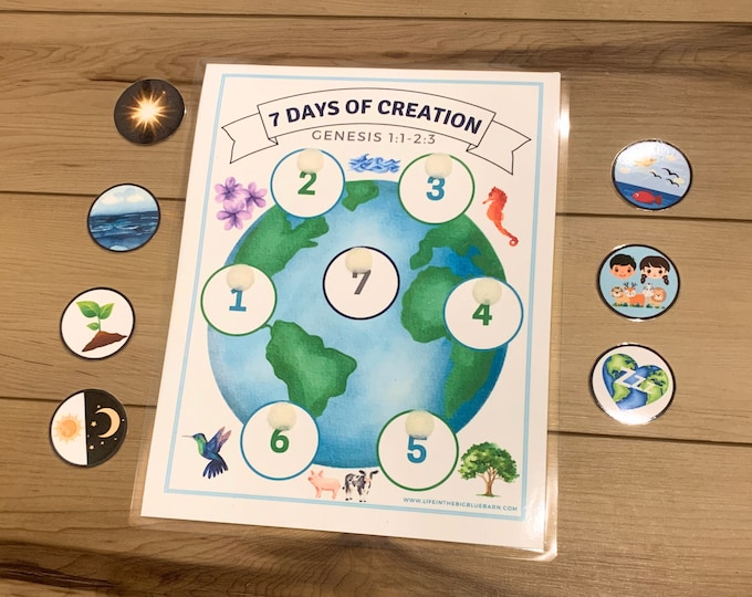 Days of Creation Matching Game for Kids, Christian Preschool Printables ...