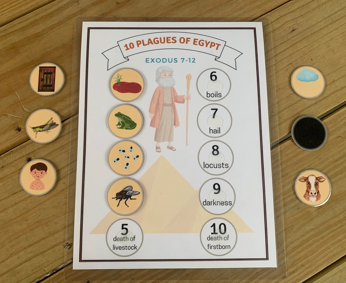 10 Plagues of Egypt Activity, Sunday School Bible Lesson, Printable ...