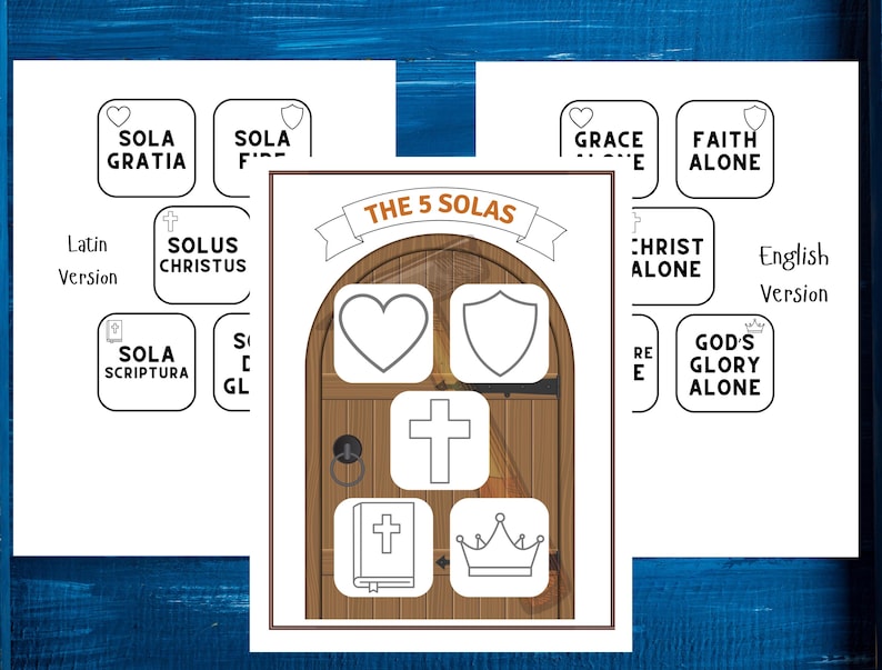 Five Solas Activity, Reformation Day Craft, Kids Bible Study Matching ...