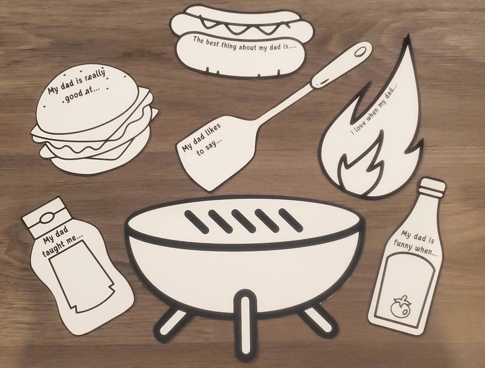 Father's Day Craft for Kids, All About My Dad Grill Craft, Printable ...