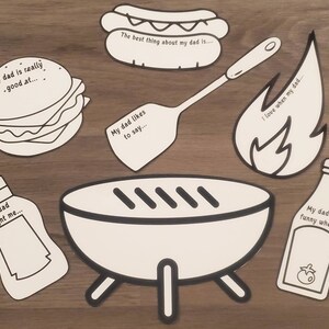 Father's Day Craft for Kids, All About My Dad Grill Craft, Printable ...