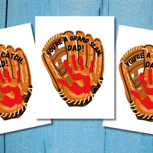 Father's Day Handprint Craft, Printable All About My Dad, Baseball Dad ...