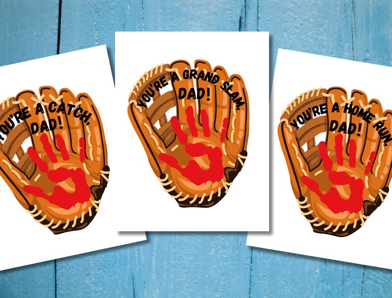 Father's Day Handprint Craft, Printable All About My Dad, Baseball Dad ...