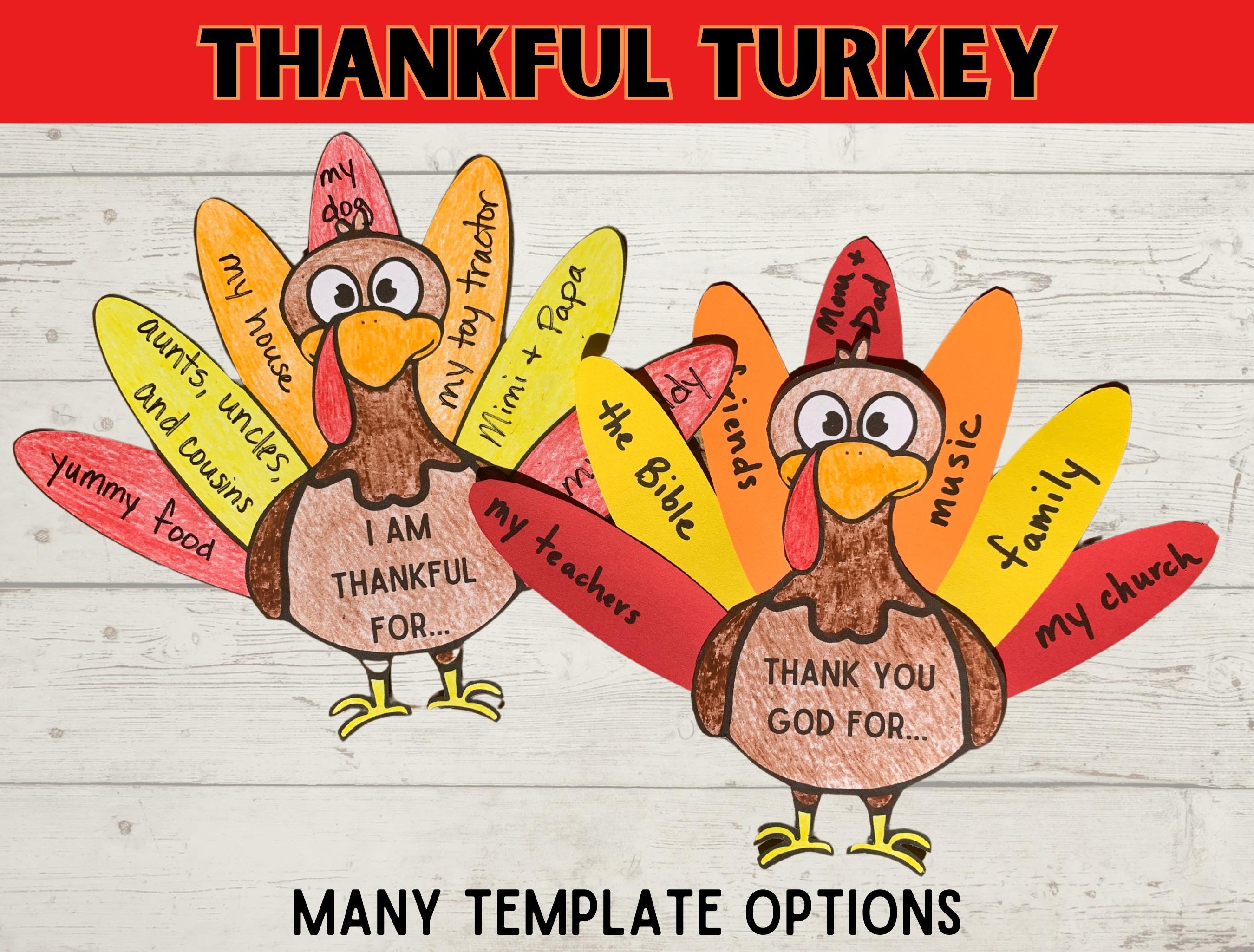 Christian Thanksgiving Printable, Give Thanks to God Turkey Craft ...