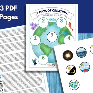 Days of Creation Matching Game, Genesis 1 Creation Craft, Sunday School ...