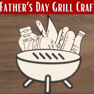Father's Day Craft for Kids, All About My Dad Grill Craft, Printable ...