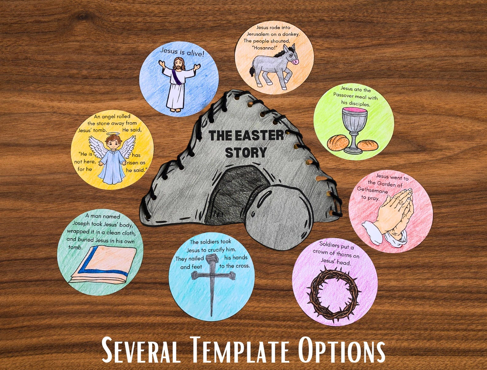 He is Risen Easter Craft, Easter Story Printable, Empty Tomb Activity ...