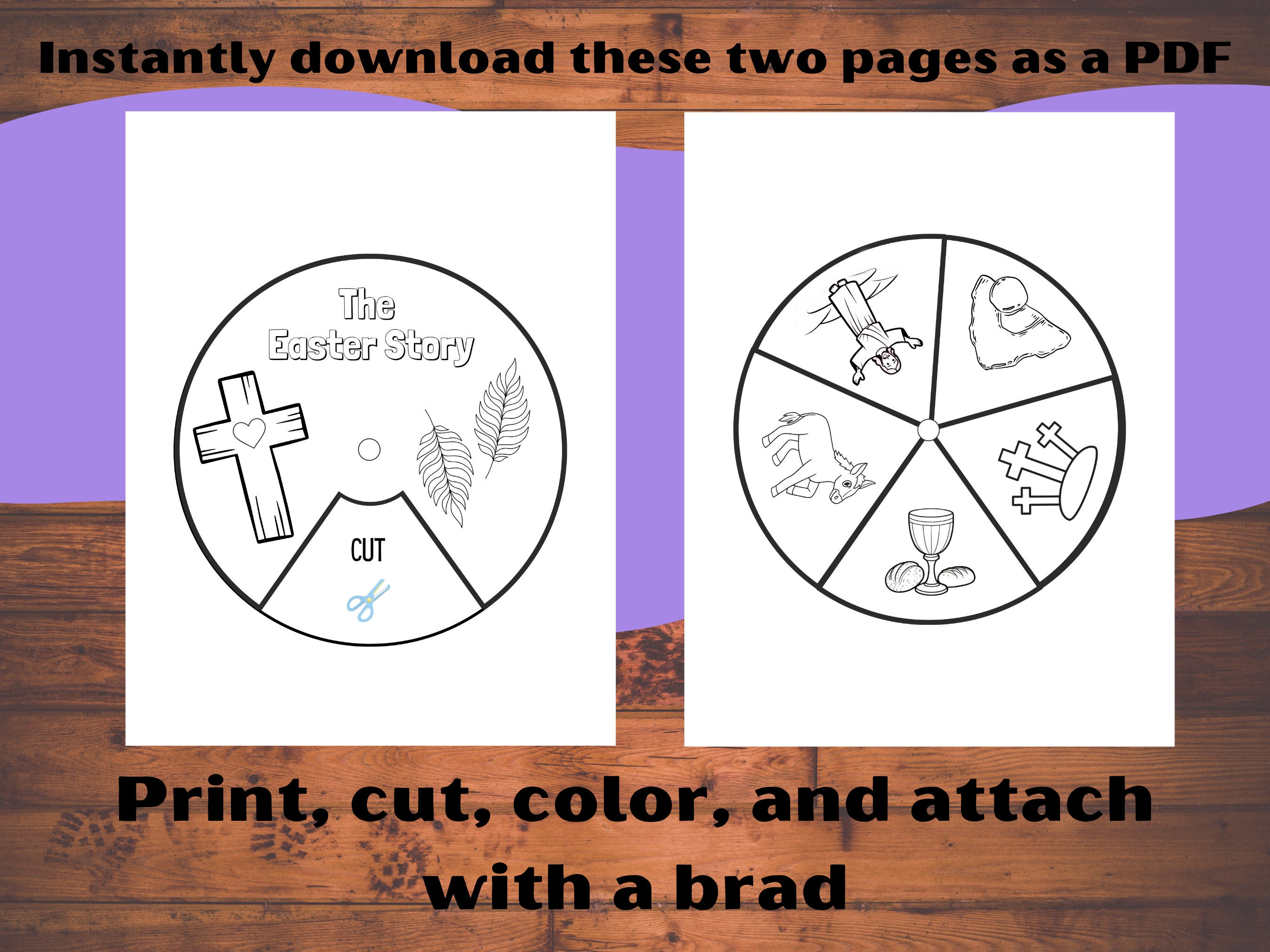 Easter Story Craft Coloring Wheel | Sunday School Bible Craft for Kids ...