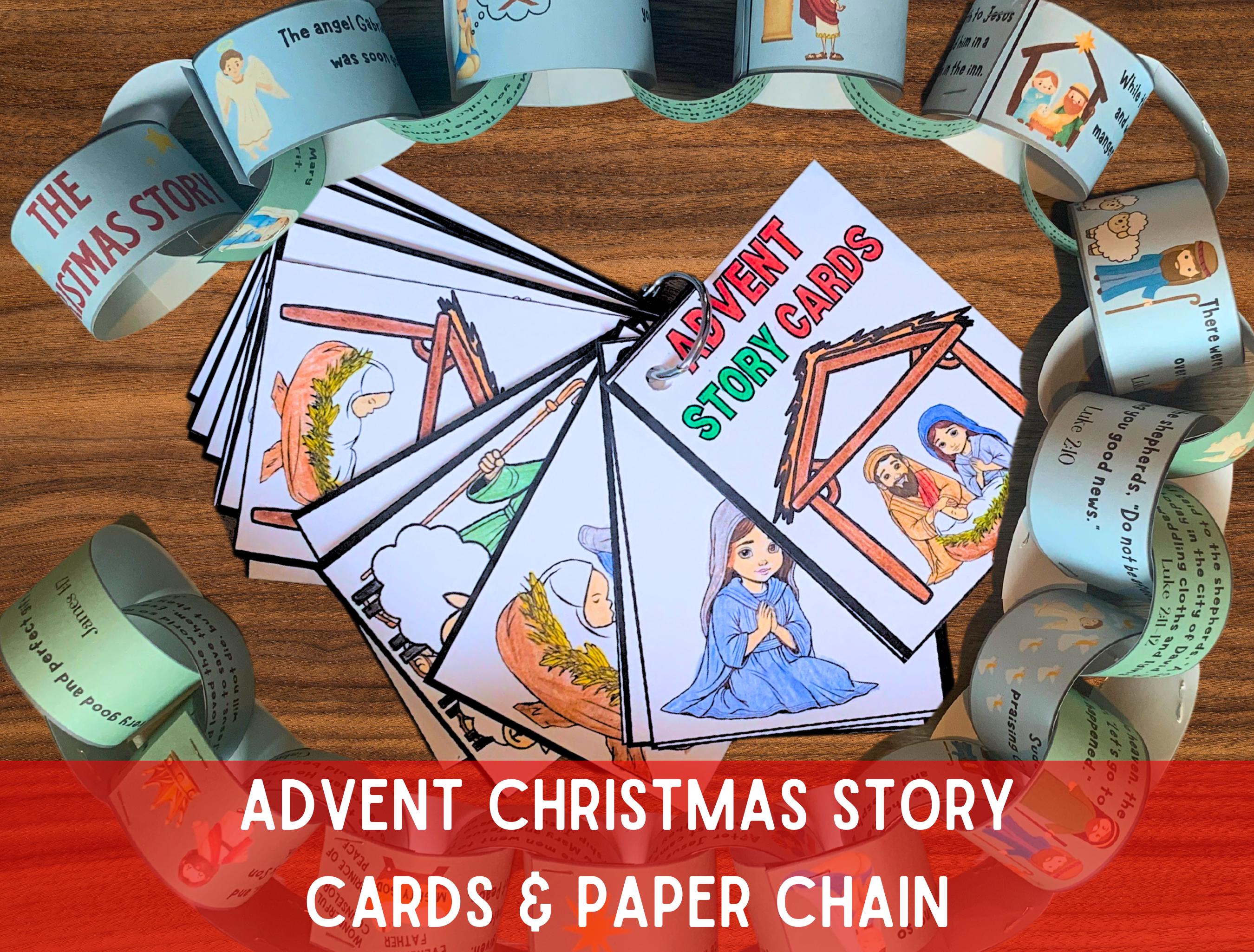 Advent Story Cards Paper Chain Countdown Craft BUNDLE, the Christmas ...