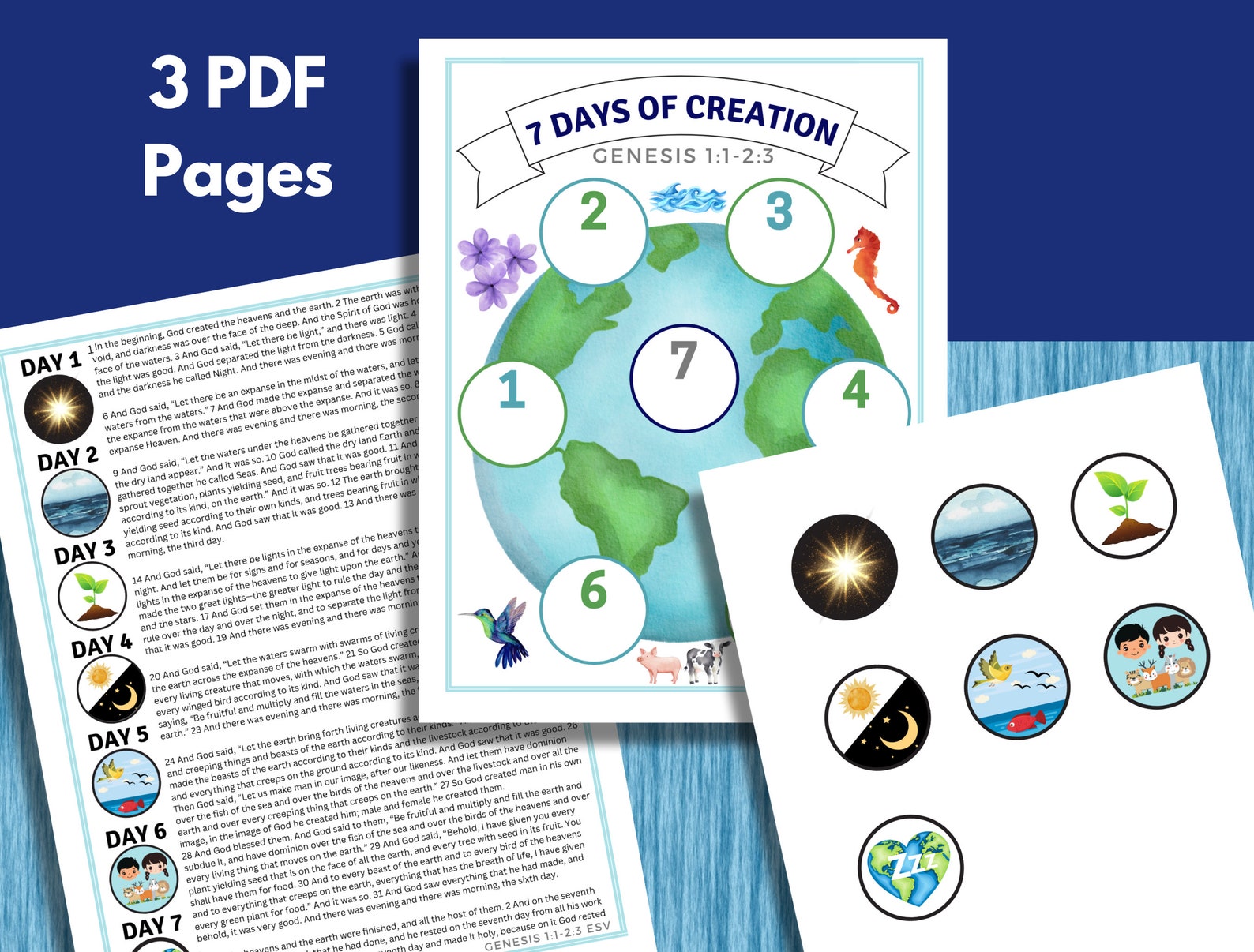 Bible Lesson Activities Bundle, Days of Creation, Fruit of the Spirit ...