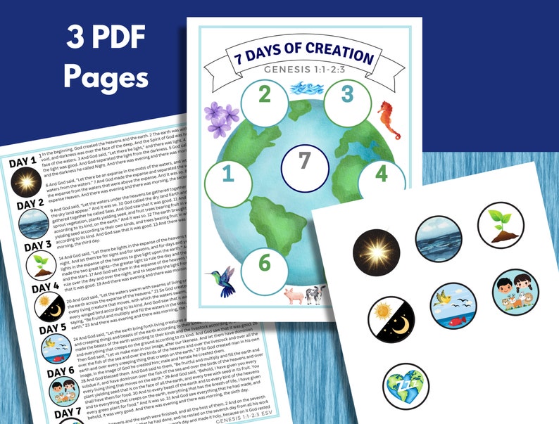 Bible Lesson Activities Bundle, Days of Creation, Fruit of the Spirit ...