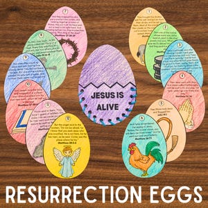 Resurrection Eggs Craft, Sunday School Easter Story Craft, Printable ...