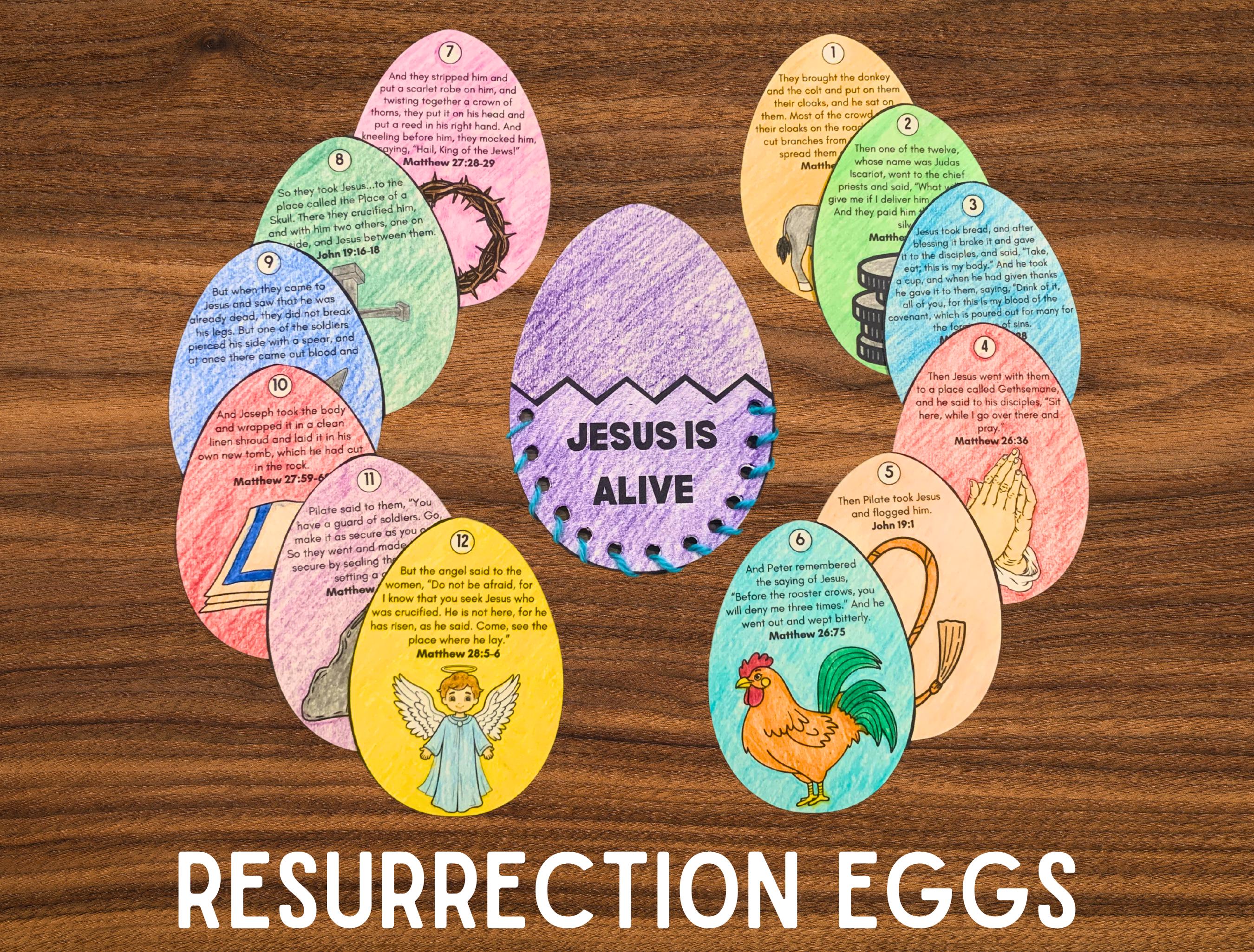 Resurrection Eggs Craft, Sunday School Easter Story Craft, Printable ...