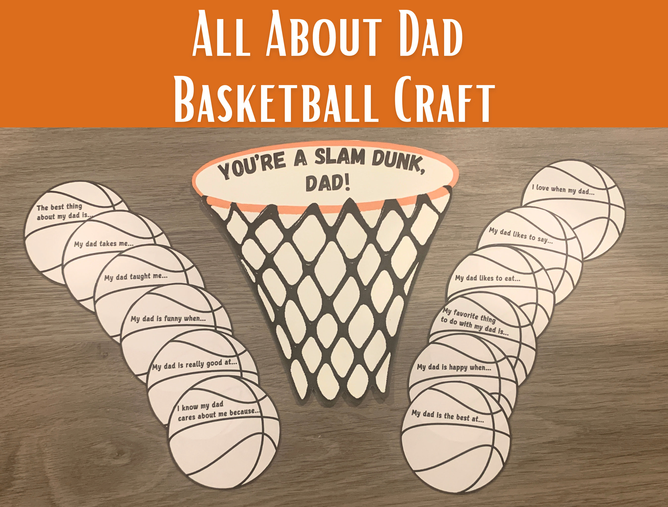 Fathers Day Craft for Kids, All About My Dad Basketball Craft ...
