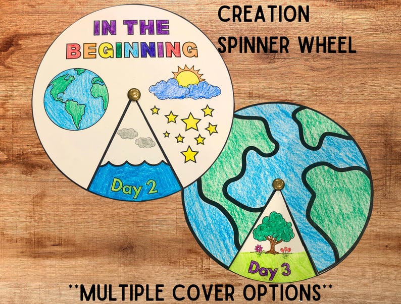 Days of Creation Coloring Wheel, Kids Bible Lesson, Memory Game, Bible ...
