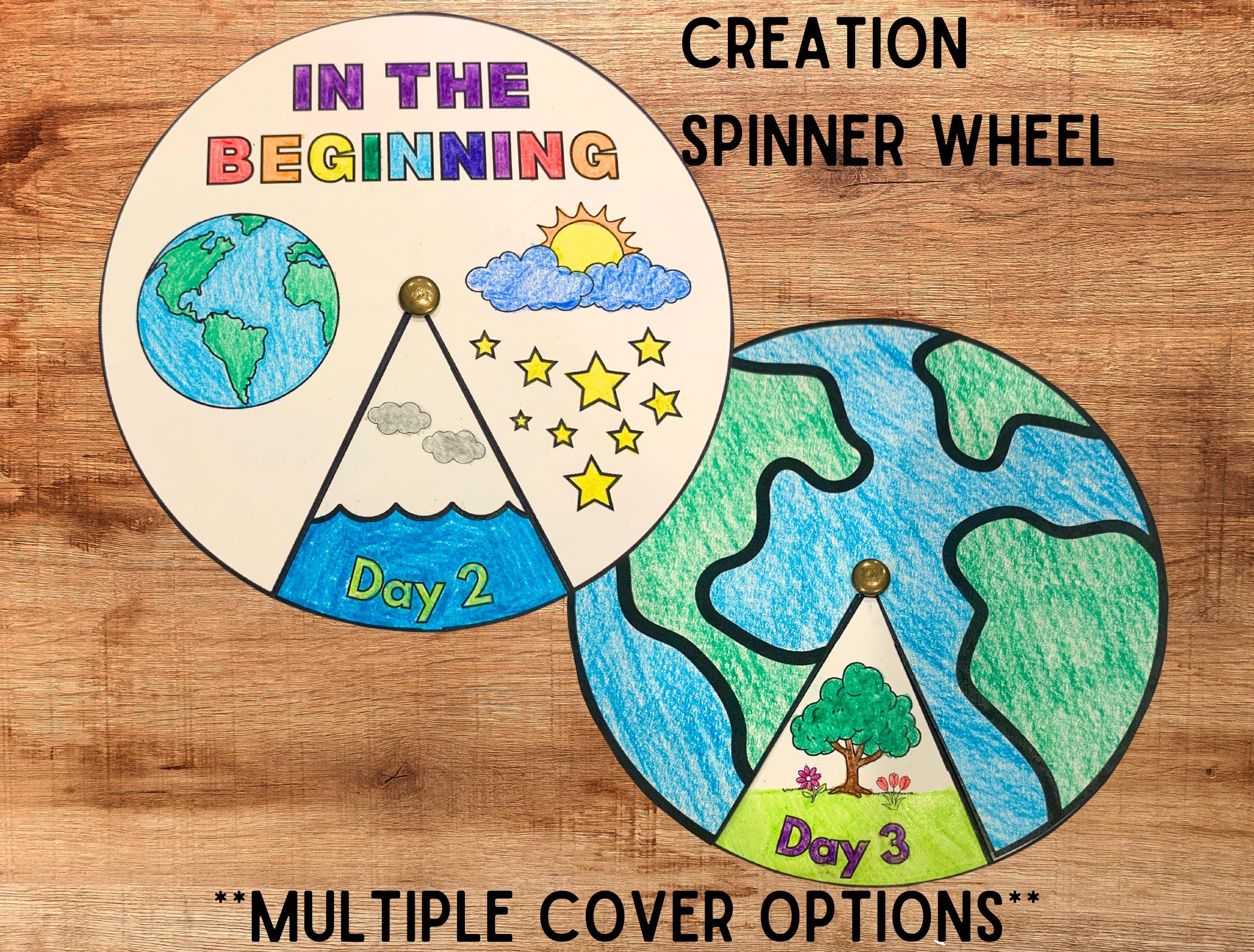 Days of Creation Coloring Wheel, Kids Bible Lesson, Memory Game, Bible ...