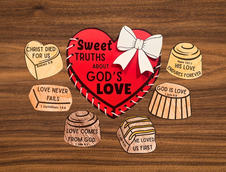 Valentine’s Day Bible Craft, God's Love Sunday School Craft, Christian ...