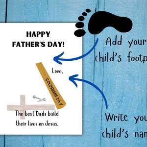 Christian Father's Day Printable Footprint Craft, Father's Day Hammer ...