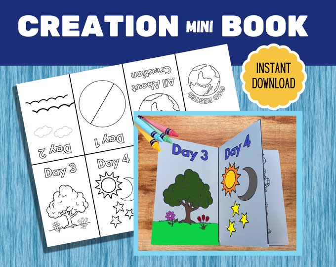 7 Days of Creation Christian Lesson for Kids, Printable Bible Activity ...