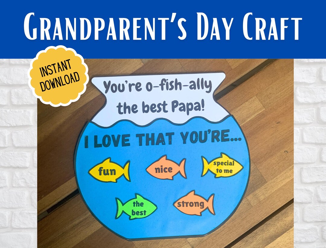 Printable Grandparents Day Craft, Preschool Grandparents Day Fish Craft ...