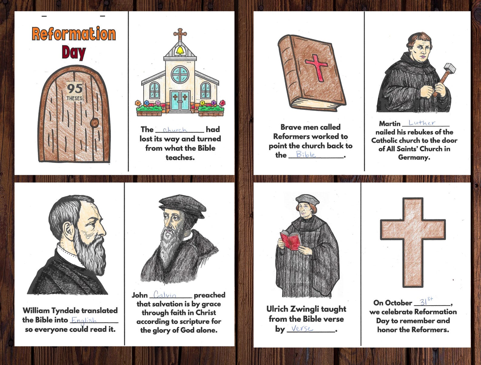 Reformation Day Craft, Martin Luther Church History Coloring Pages ...