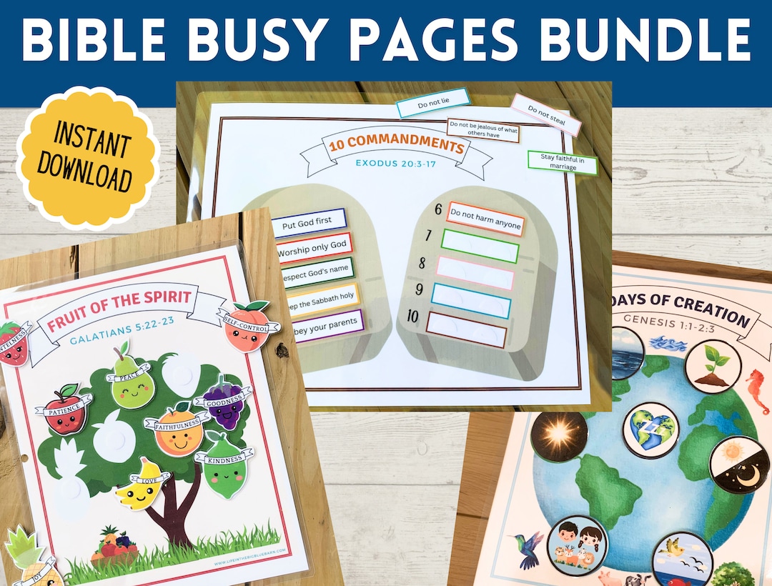 Bible Lesson Activities Bundle, Days of Creation, Fruit of the Spirit ...