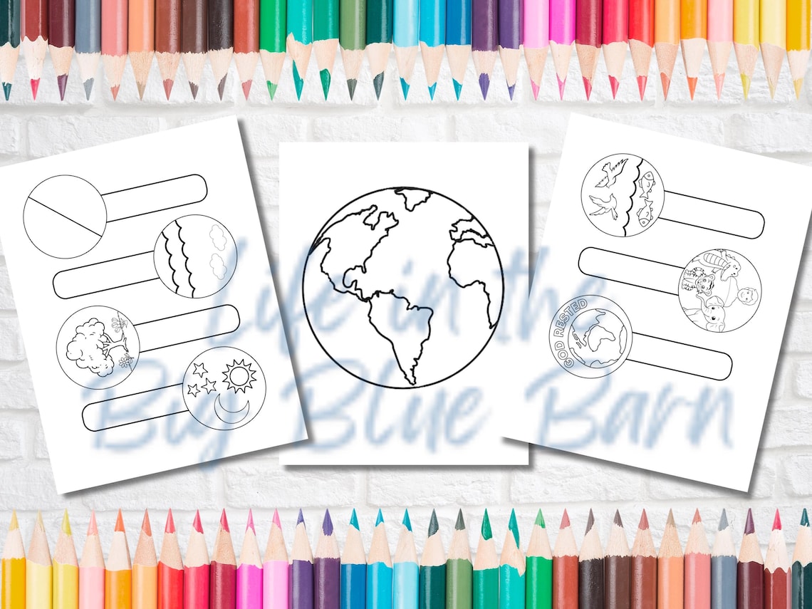 Days of Creation Bible Craft, Sunday School Lesson for Kids, Genesis 1 ...