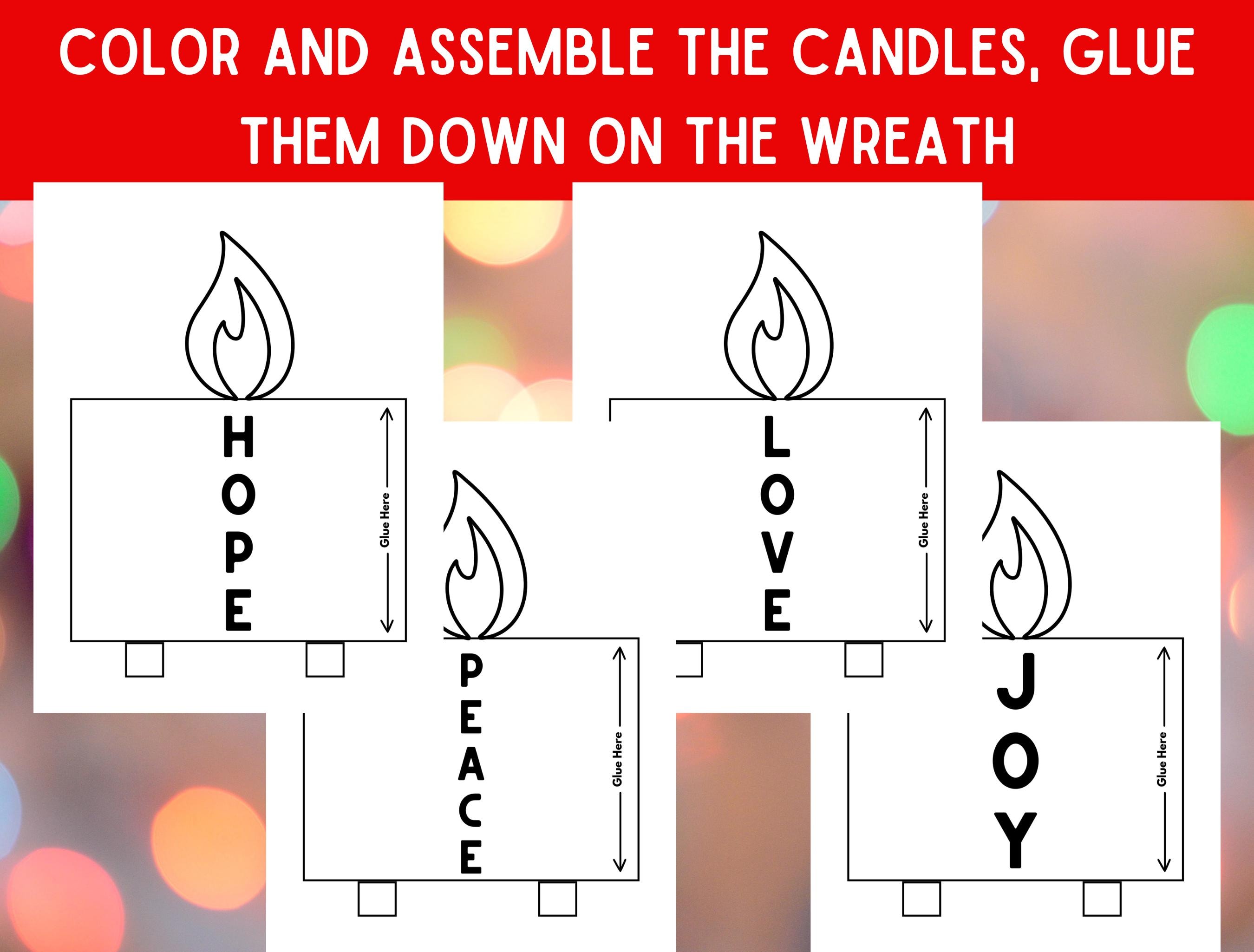 Advent Wreath Christmas Craft, Printable Advent Wreath Activity, Advent ...