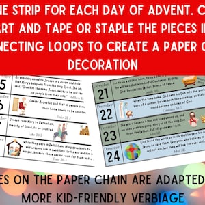 Advent Story Cards Paper Chain Countdown Craft BUNDLE, the Christmas ...