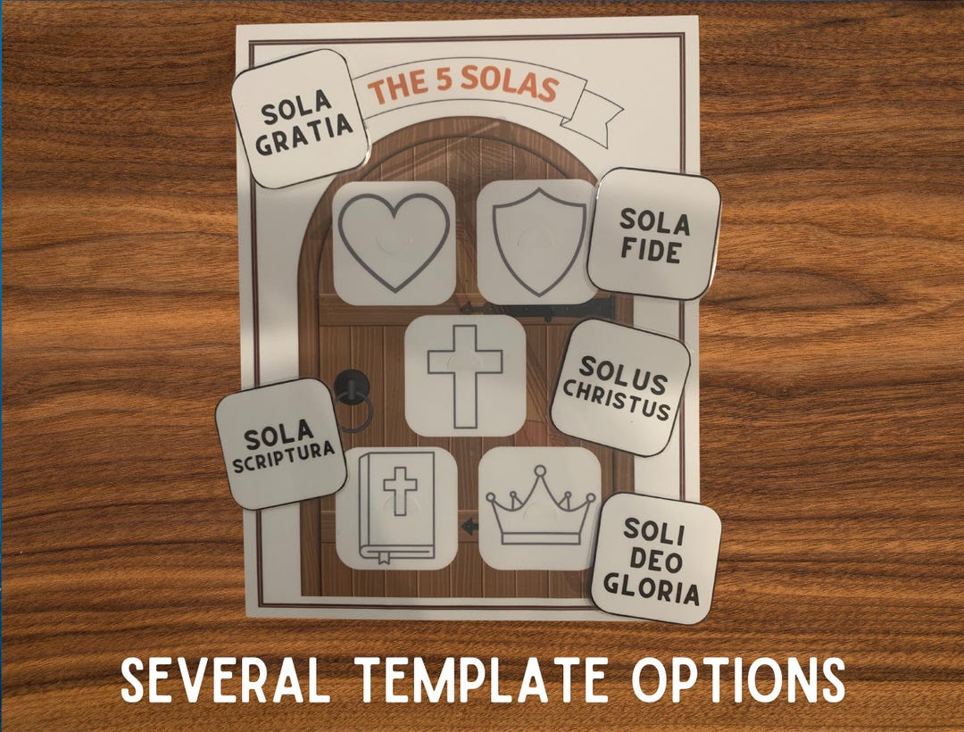 Five Solas Activity, Reformation Day Craft, Kids Bible Study Matching ...
