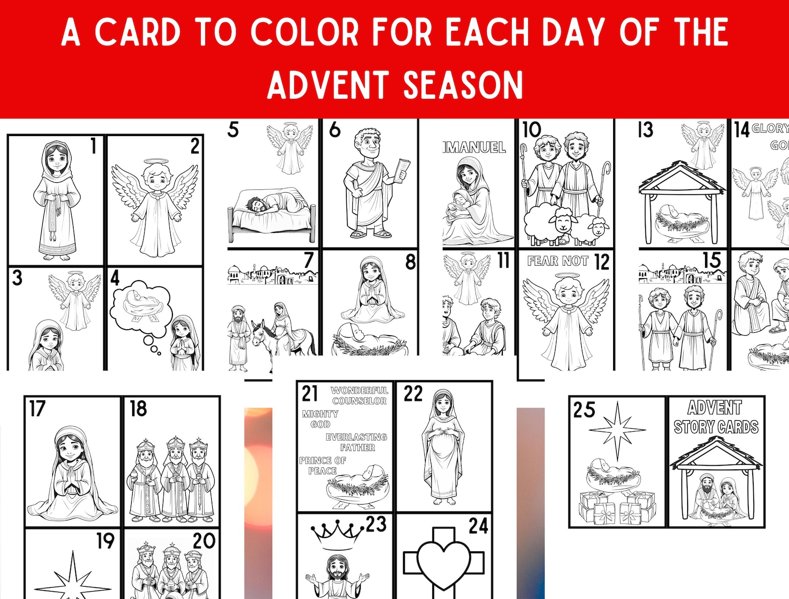 Advent Story Cards Paper Chain Countdown Craft BUNDLE, the Christmas ...