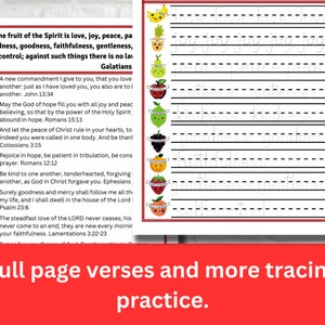 Fruit of the Spirit Bible Verse Memory Flash Cards, Kids Bible Study ...