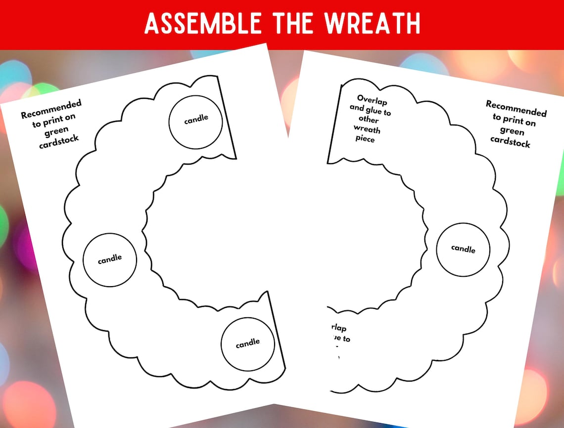 Advent Wreath Christmas Craft, Printable Advent Wreath Activity, Advent ...