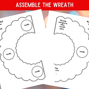 Advent Wreath Christmas Craft, Printable Advent Wreath Activity, Advent ...