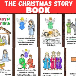 Christmas Nativity Story Birth of Jesus Coloring Book Craft, Advent ...
