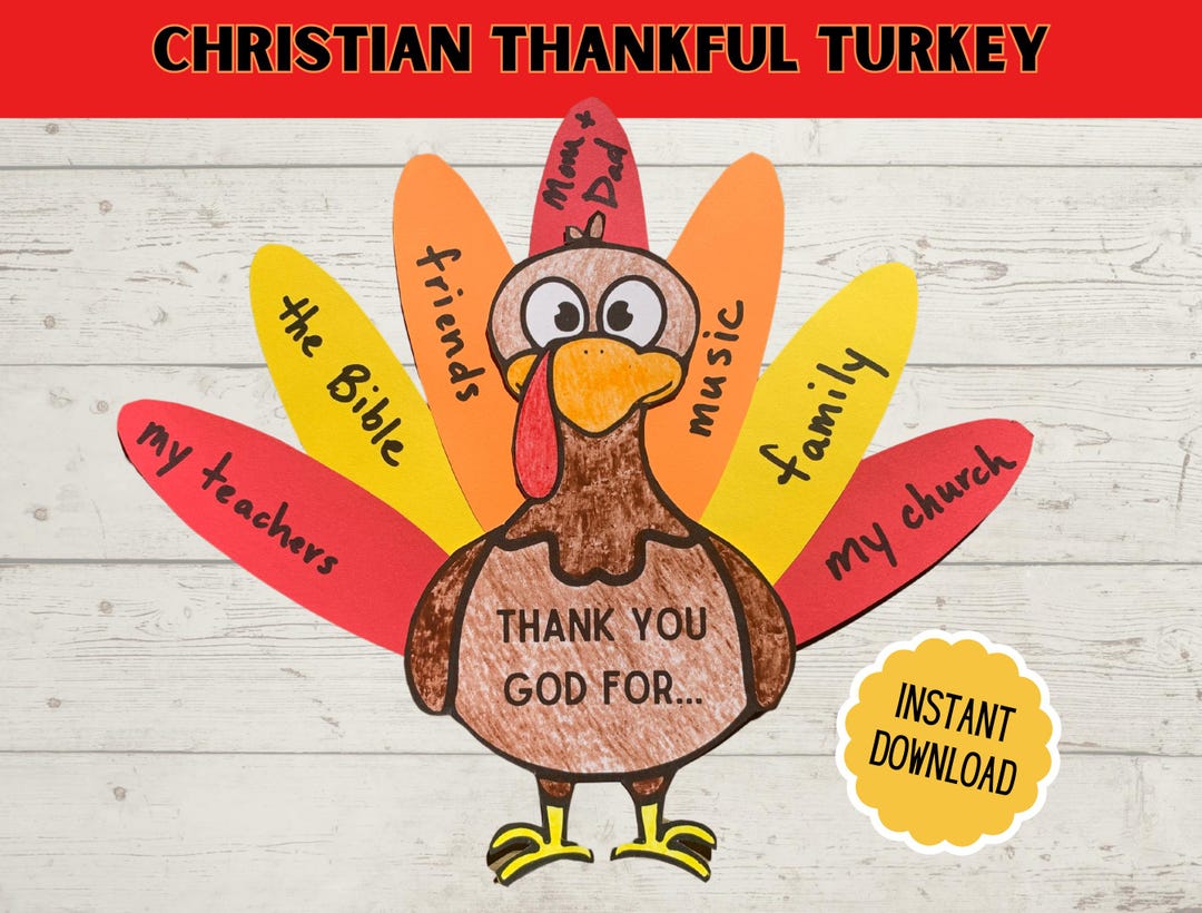 Thankful Turkey Bible Craft, Christian Thanksgiving Activity for Kids ...