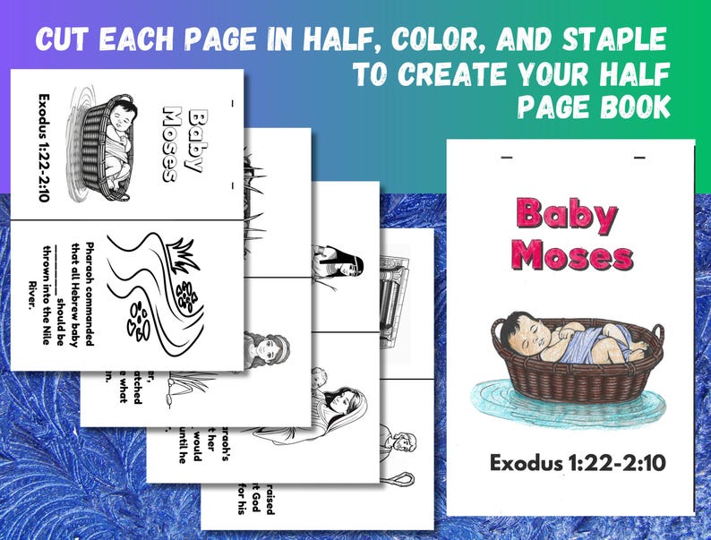 Birth of Moses, Printable Bible Craft, Sunday School Lesson, Kids Bible ...